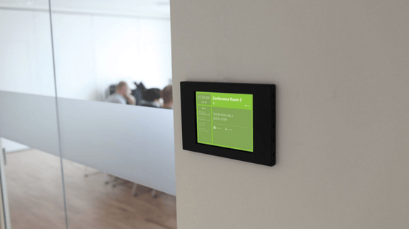 Crestron meeting room displays and room indicators