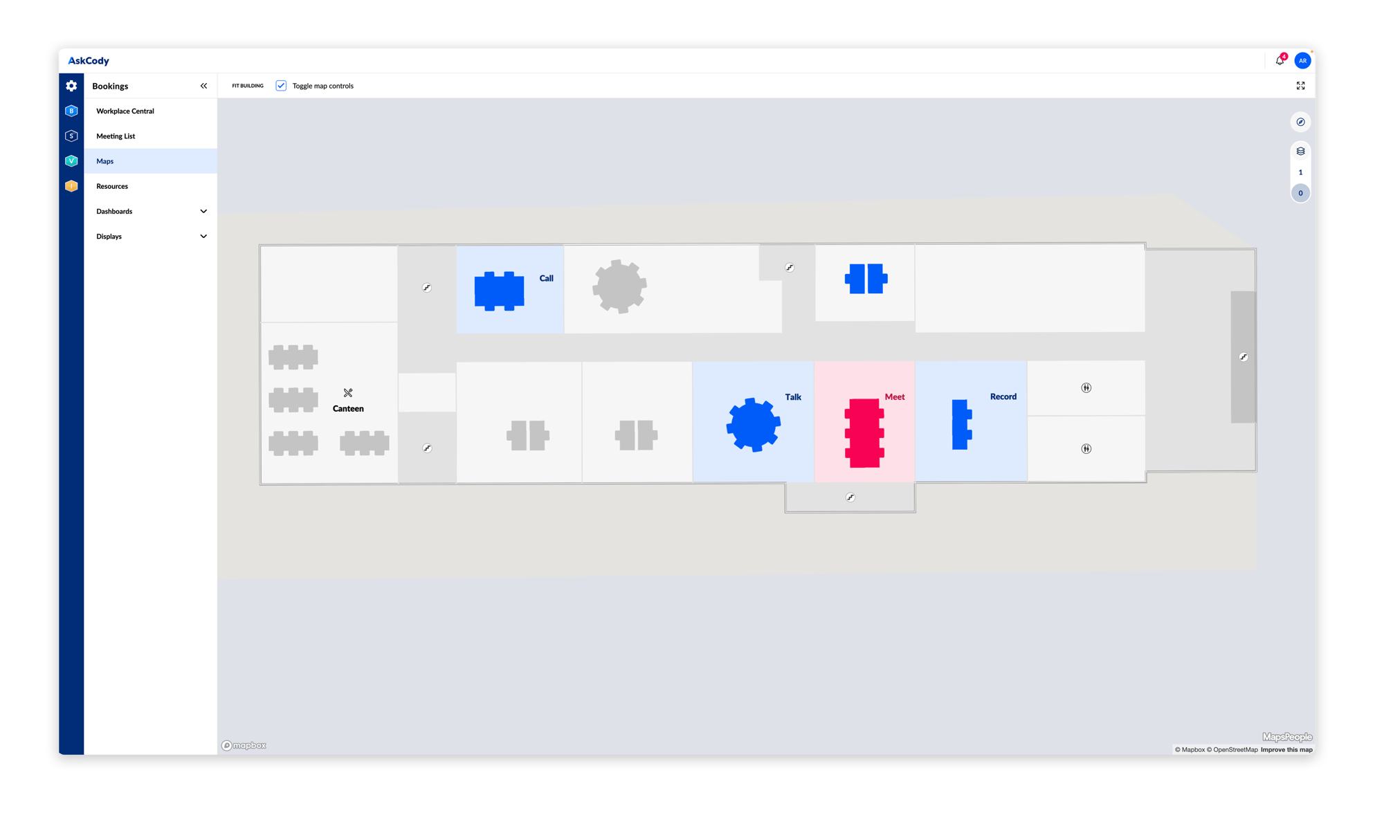 AskCody Maps for hybrid workplaces