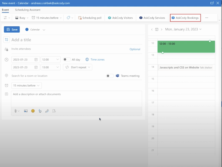 Meeting Room Booking System built for Outlook | AskCody