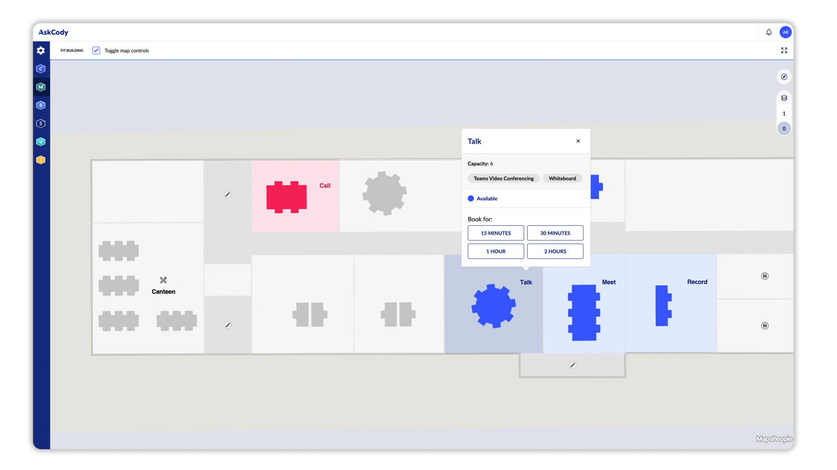 AskCody Maps for hybrid workplaces