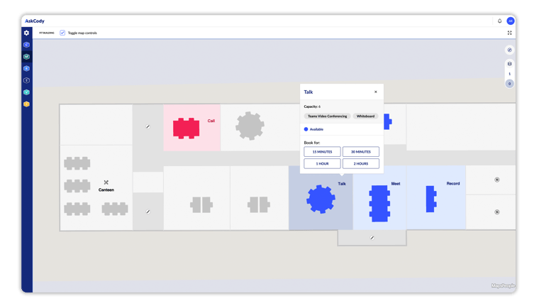 AskCody Maps for hybrid workplaces