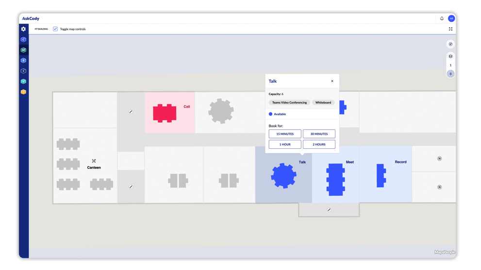 AskCody Maps for hybrid workplaces