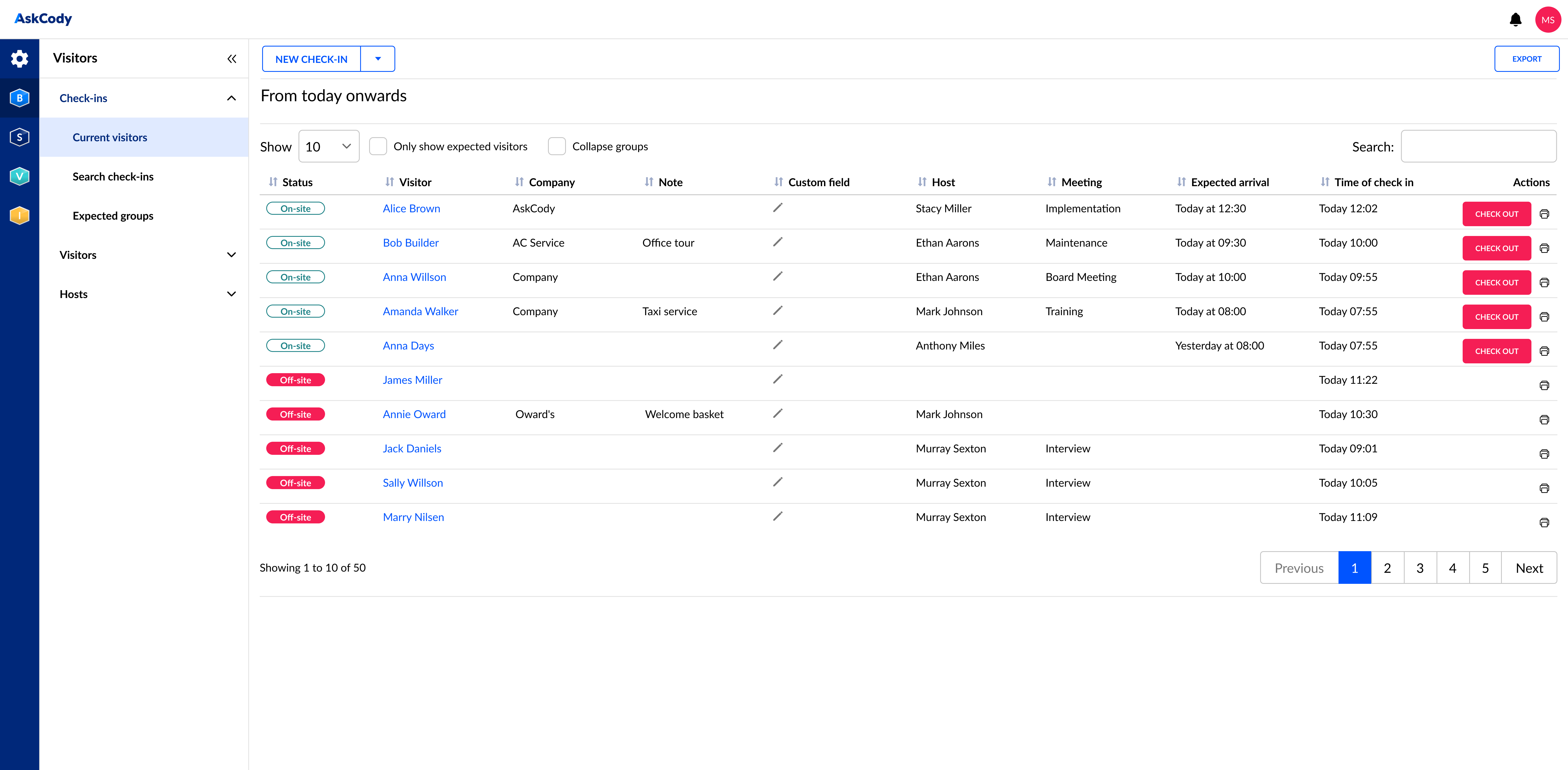 Introducing the New-check-in button to simplify visitor check-ins