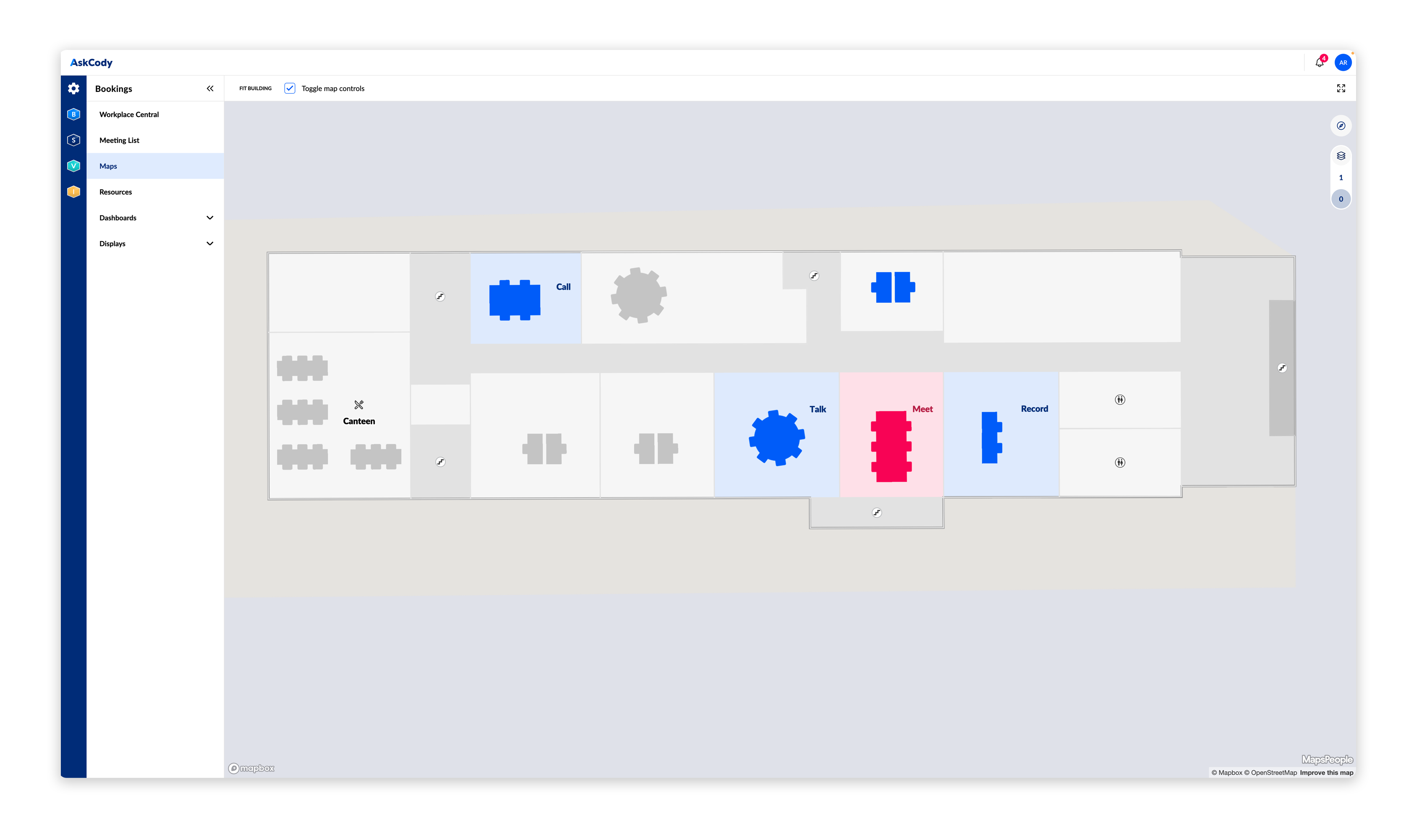 AskCody Maps for hybrid workplaces